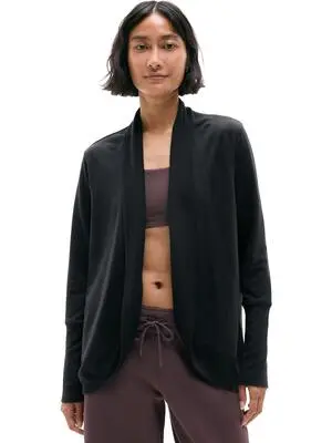 Athleta Coaster Luxe Open Cardigan - Black
