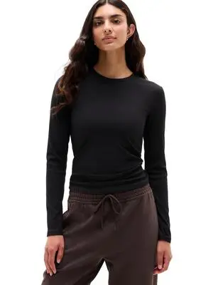 Athleta Signature Rib Top - Black