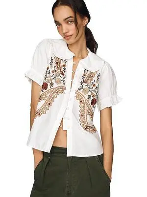 PILCRO Keira Blouse - Egret