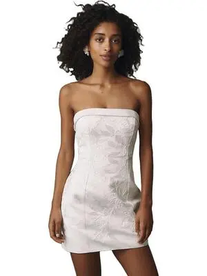 Bhldn Strapless Satin Mini Dress - Ivory