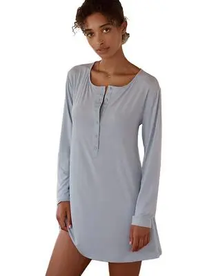 LYREBIRD Henley Lounge Dress Modaluxe Light Blue