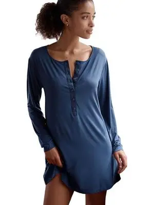 LYREBIRD Henley Lounge Dress Modaluxe Navy