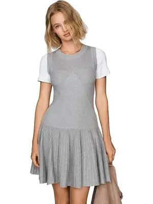 Anthropologie Layered Sweater Mini Dress - Grey