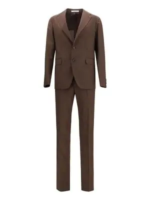 Tagliatore Tagliatore Men Virgin Wool Suit Brown