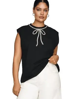 ENGLISH FACTORY English Factory Pearl Bow Top