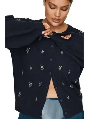 ENGLISH FACTORY Embroidered Cardigan Sweater