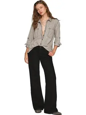 Anthropologie Low-rise Wide-leg Jeans - Black