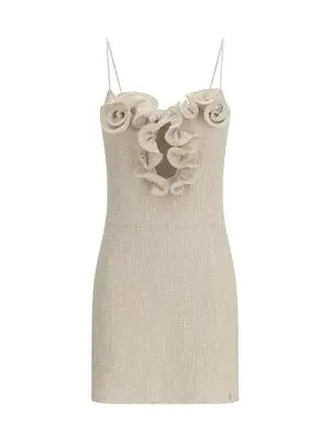 Magda Butrym Sleeveless Crêpe Beach Mini Dress - Cream