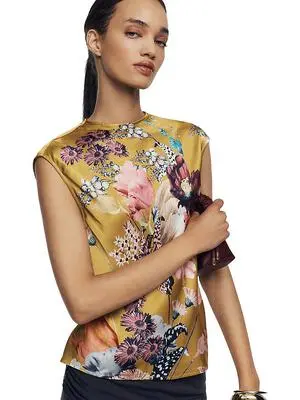 Maeve Silken Sleeveless Top Citron