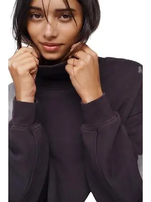 AGOLDE AGOLDE Jenng 100% Cotton Mock-Neck Sweater Chocolate