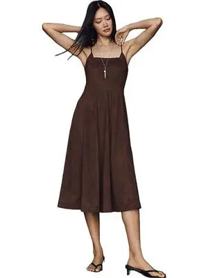 GREYLIN Eloise Square-neck Midi Dress