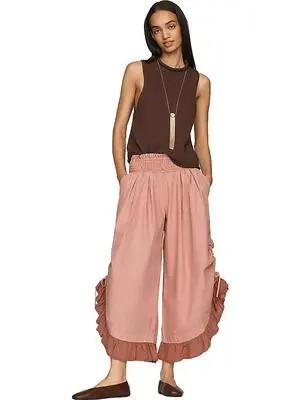 Anthropologie Flared Petticoat Pants - Rose