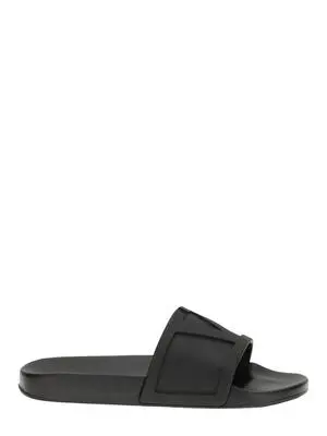 Valentino Garavani Rubber Coolside Pool Slide Sandals - Black