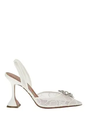 Amina Muaddi Rosie Slingback Sandals - White