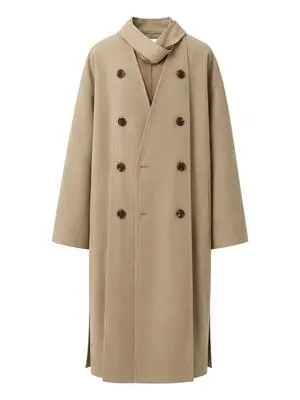 FRONT ROW SHOP Crease-resistant Oversized Trench Coat - Brown