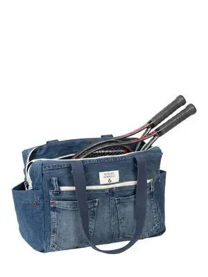 LEATHERE Upcycled Denim Sports Tote - Blue