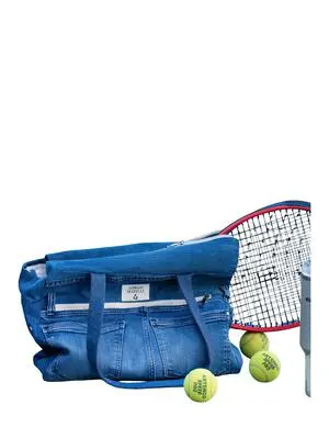 LEATHERE Upcycled Denim Sports Tote - Blue