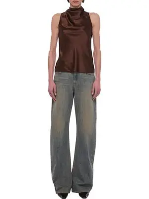 HELMUT LANG Helmut Lang Silk Tie-Neck Sleeveless Top