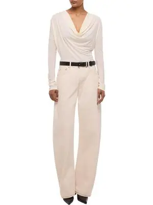 HELMUT LANG Helmut Lang Jersey Long-Sleeve Cowl Neck Top
