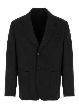Prada Single-breasted Wool Blend Blazer - Black