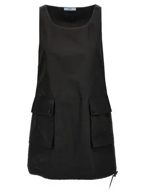 Prada Re-nylon Mini Dress - Black