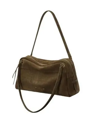 Fabrique Fabrique Marais Soft Boston Suede Bag Green