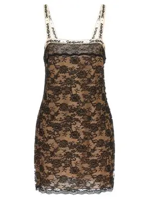 Saint Laurent Lace Slip Dress - Black