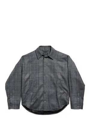 Balenciaga Shadow Tartan Overshirt - Grey
