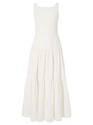 AGUA BENDITA Abeja Playa Broderie Anglaise Cotton Maxi Dress