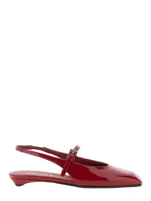 Prada Patent Leather Slingback - Red