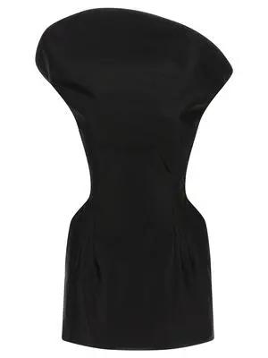 Magda Butrym Sculptural Cotton Mini Dress - Black