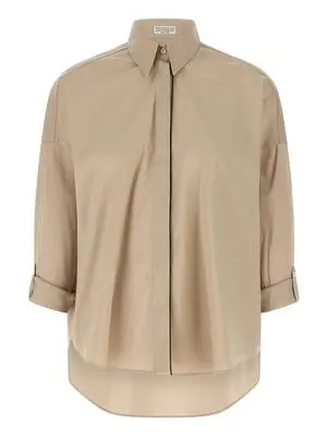 Brunello Cucinelli Shiny Trim Shirt - Cream