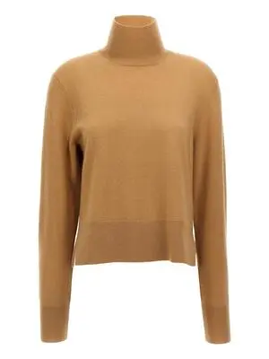 TOTEME Cashmere Cropped Turtleneck Sweater - Cream