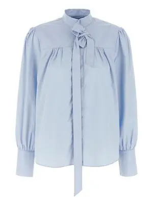 PRADA PRADA Cotton Poplin Lavallière Collar Shirt