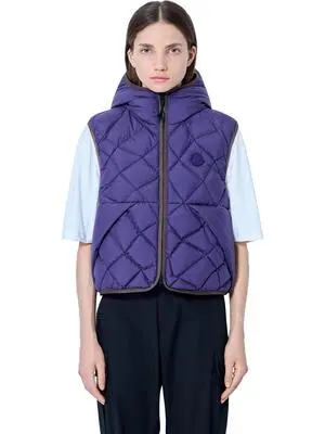Moncler Arinella Hooded Down Gilet - Purple