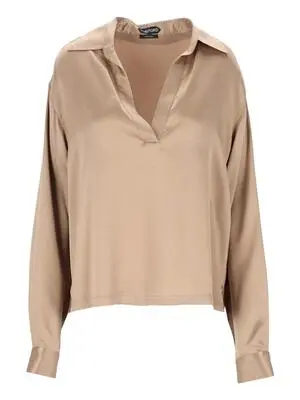 TOM FORD Silk Polo Shirt - Cream