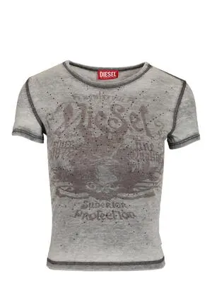 DIESEL® T-uncuties-long-aa3 Cotton Blend T-shirt - Gray