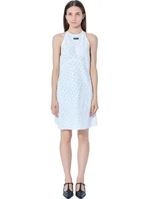 Miu Miu Cady Eyelet Lace Mini Dress - White