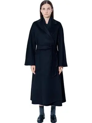 Max Mara Belted Cashmere Coat - Black