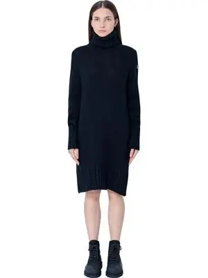 Moncler Turtleneck Knit Dress - Black