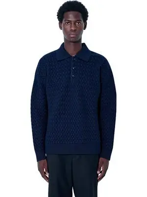 Bottega Veneta Wool Intrecciato Sweater - Blue