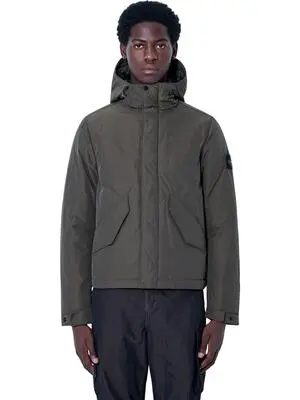 Stone Island Hooded Quilted Jacket - Brown