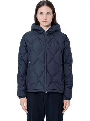 Moncler Arvouin Hooded Diamond-quilted Short Down Jacket - Black