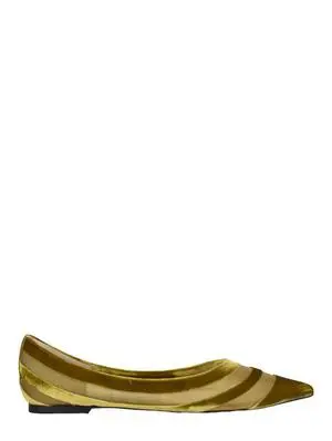 JIMMY CHOO Velvet And Fishnet Ballerinas - Green