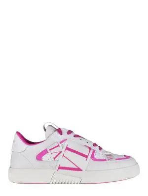 Valentino Garavani Vl7n Leather And Nylon Sneakers - White