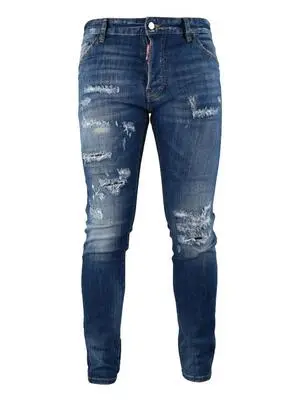 Dsquared2 Teddy Distressed Denim Jeans - Blue
