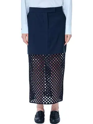 Max Mara Overlay Panel Skirt - Blue