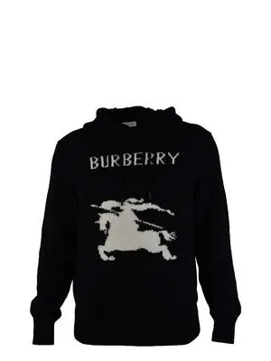 Burberry Cashmere Blend Hooded Sweater - Black