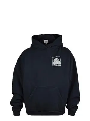 Rhude Graphic Print Hooded Sweatshirt - Black