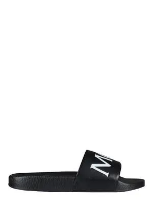 Moncler Logo Slides - Black